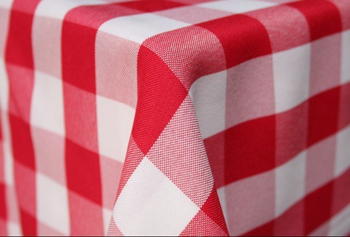 Red and White Check - 96″ Rnd | A Classic Party Rental